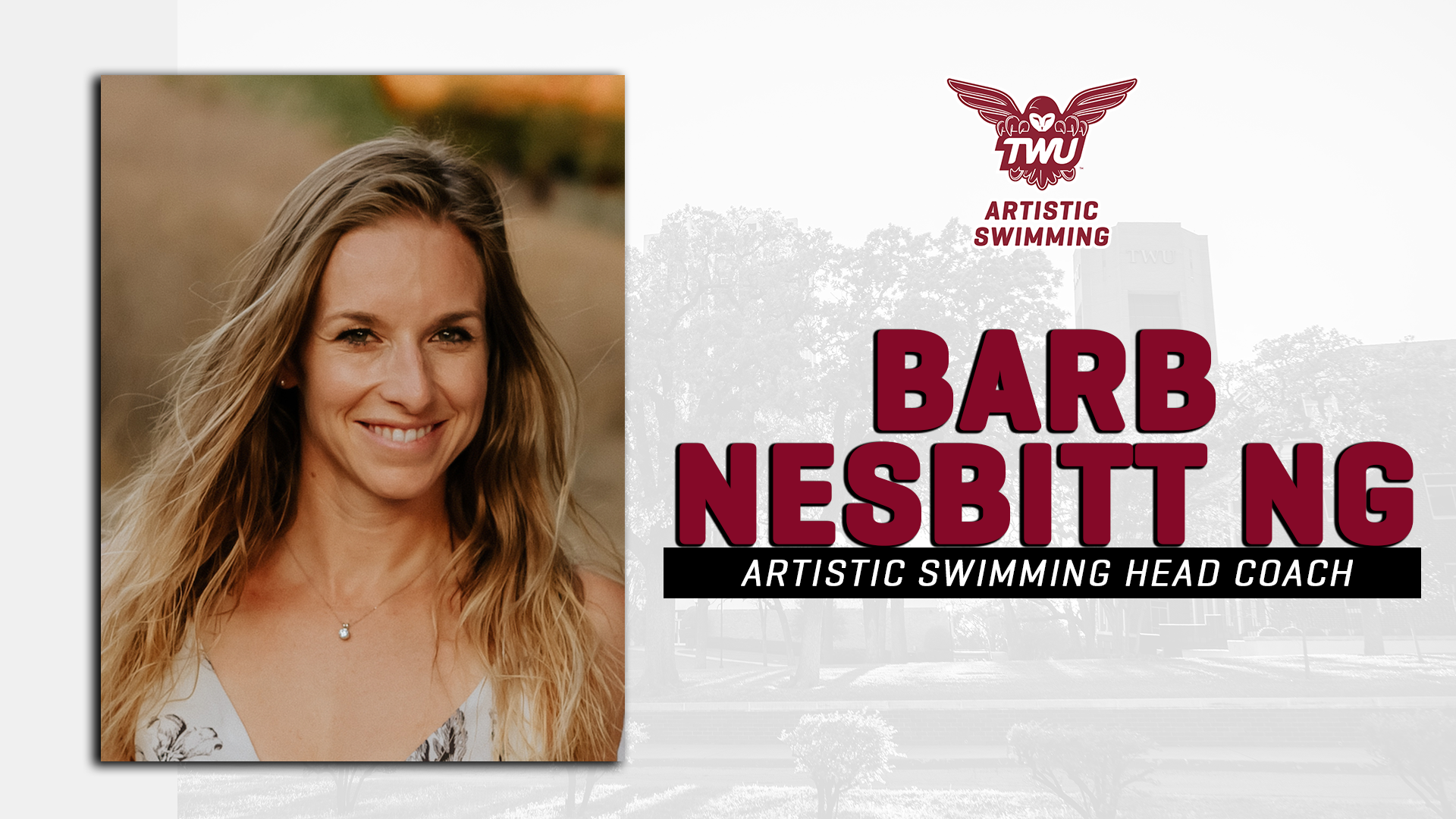 BARB NESBITT NG ANNOUNCED AS ARTISTIC SWIMMING HEAD COACH - Texas Woman's University Athletics