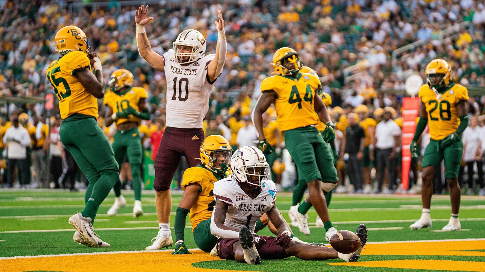 Kinne Era Starts with 42-31 Statement Win over Baylor - Texas State ...