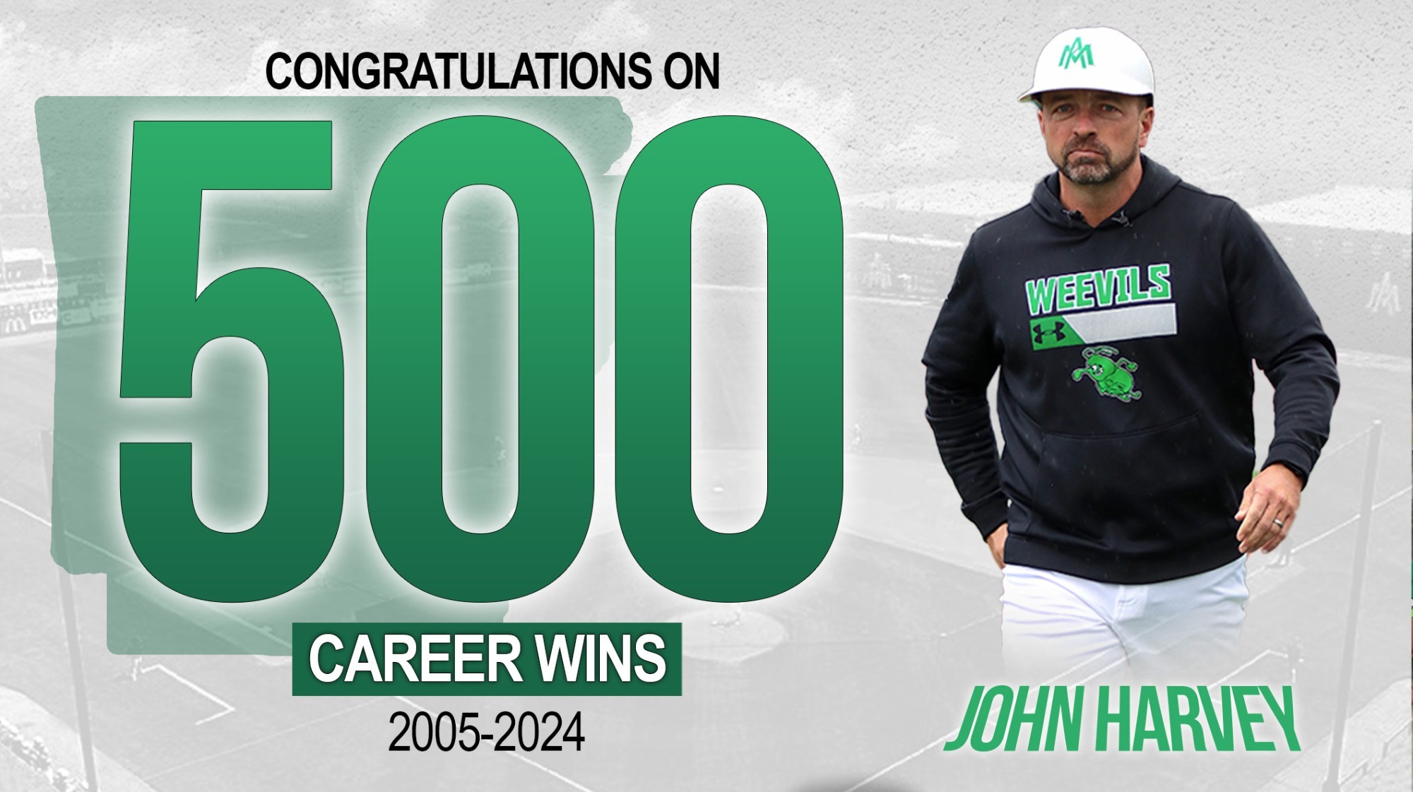 Harvey Reaches Win 500, Weevils Take Down Bisons 15-0 - University of ...