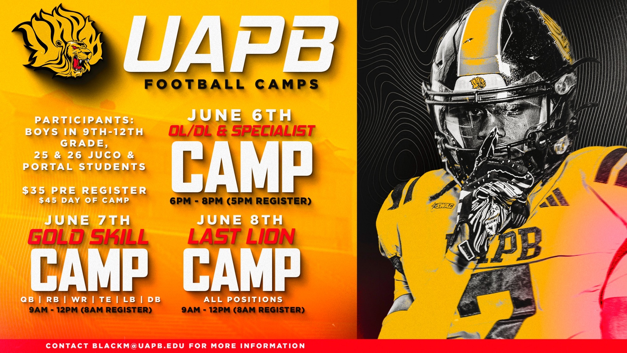 #UAPBFootball: Golden Lions Announced 2025 Football Schedule - UA Pine ...