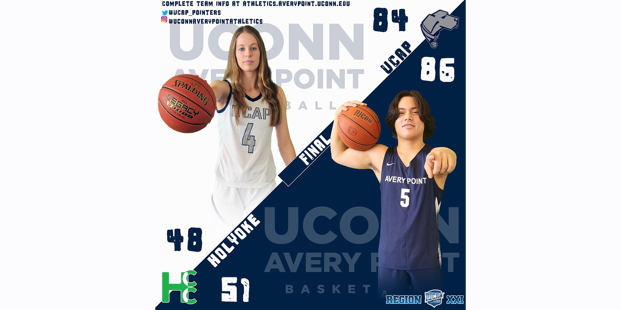 Big Wins for Men's and Women's Basketball Over Holyoke CC - UCONN Avery Point