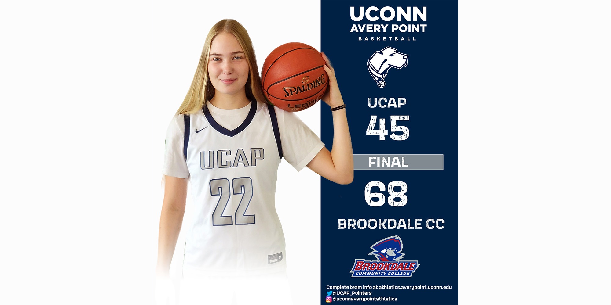 The Pointers Drop a Tough One on the Road to Brookdale CC, 68-45. - UCONN Avery Point