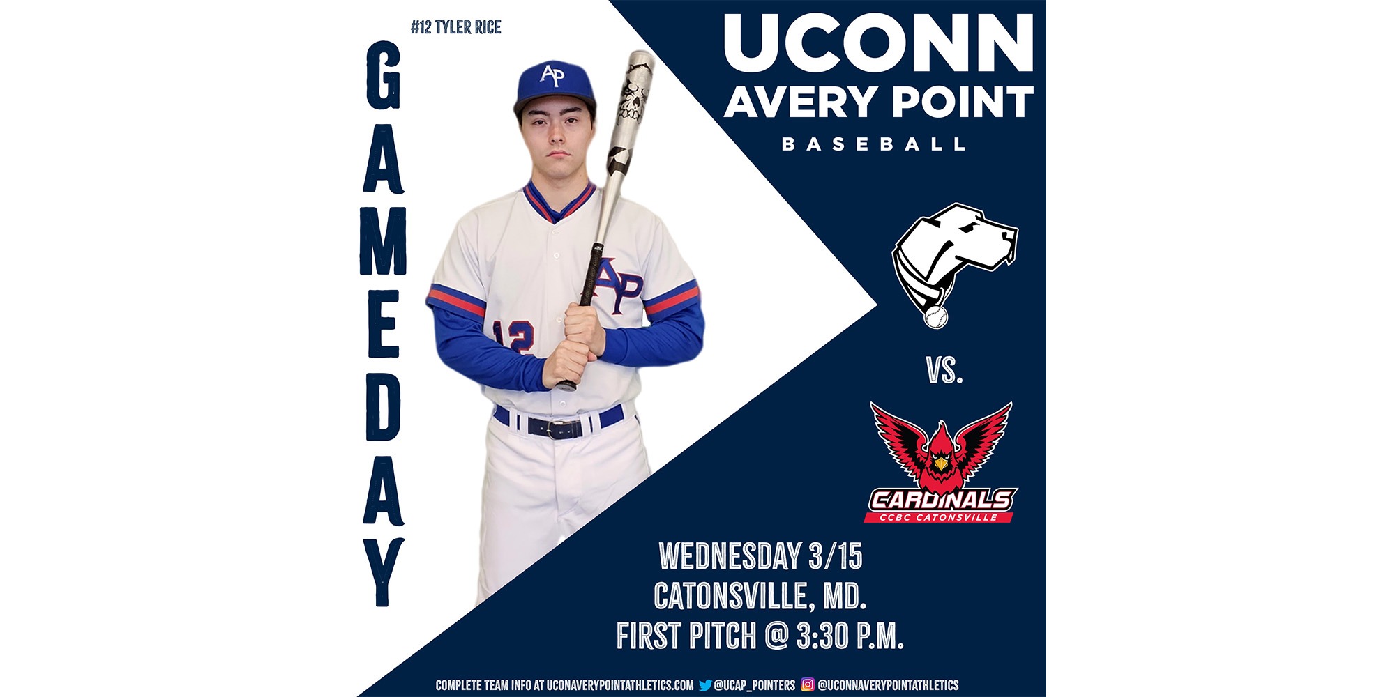 Pointer Baseball Takes on CBCC-Catonsville at 3:30 p.m.!! - UCONN Avery Point