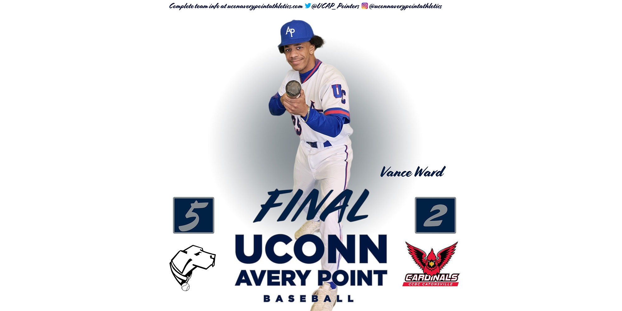 Pointer Baseball Takes Down CBCC-Catonsville, 5-2. - UCONN Avery Point