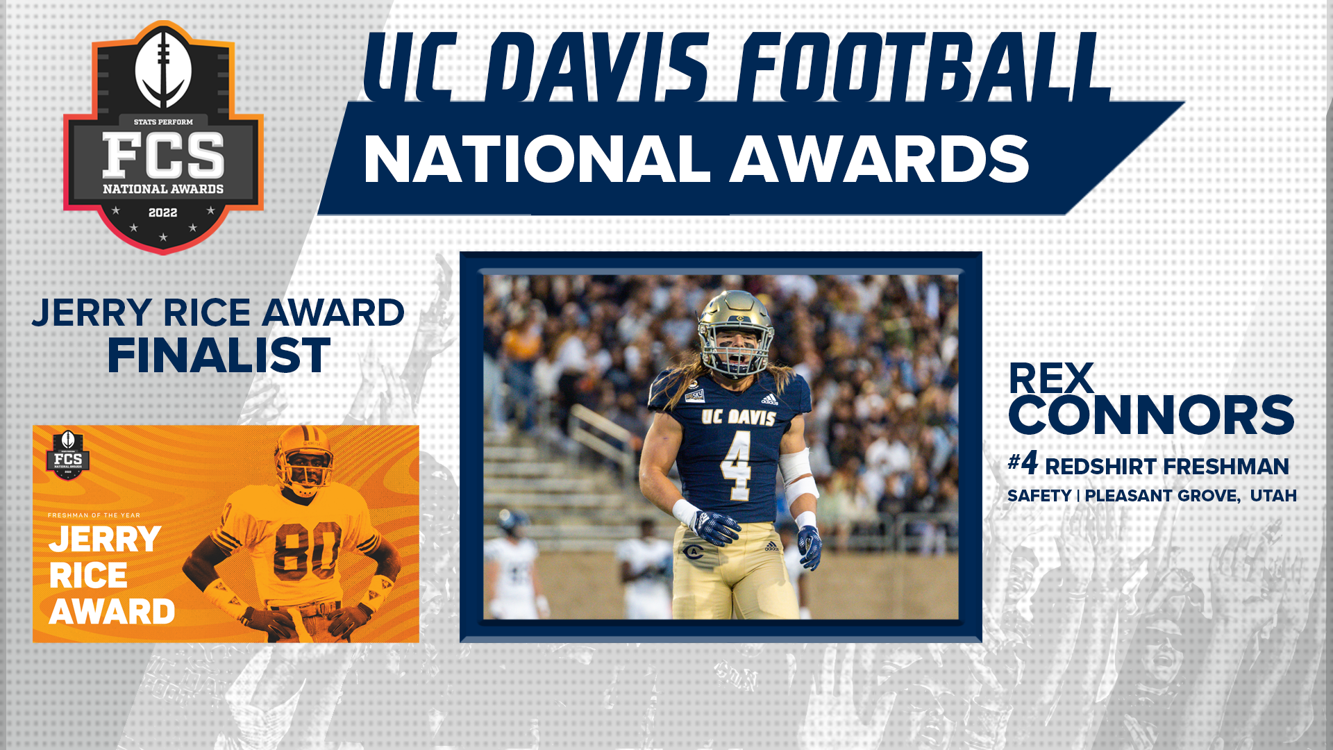 Rex Connors Named 2022 Jerry Rice Award Finalist - UC Davis Athletics