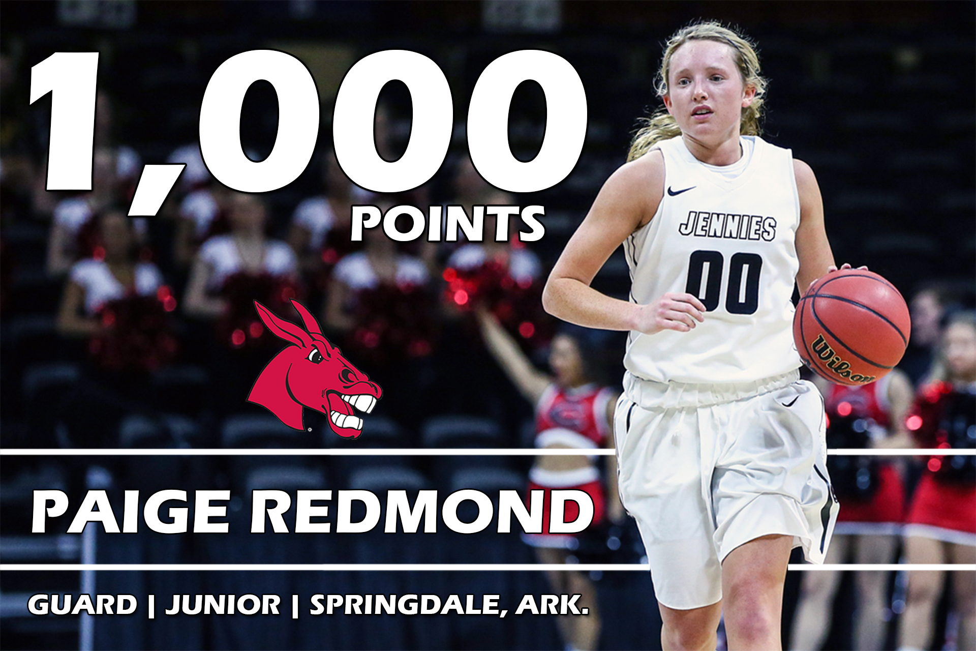Redmond Enters 1,000 Point Club - University of Central Missouri Athletics