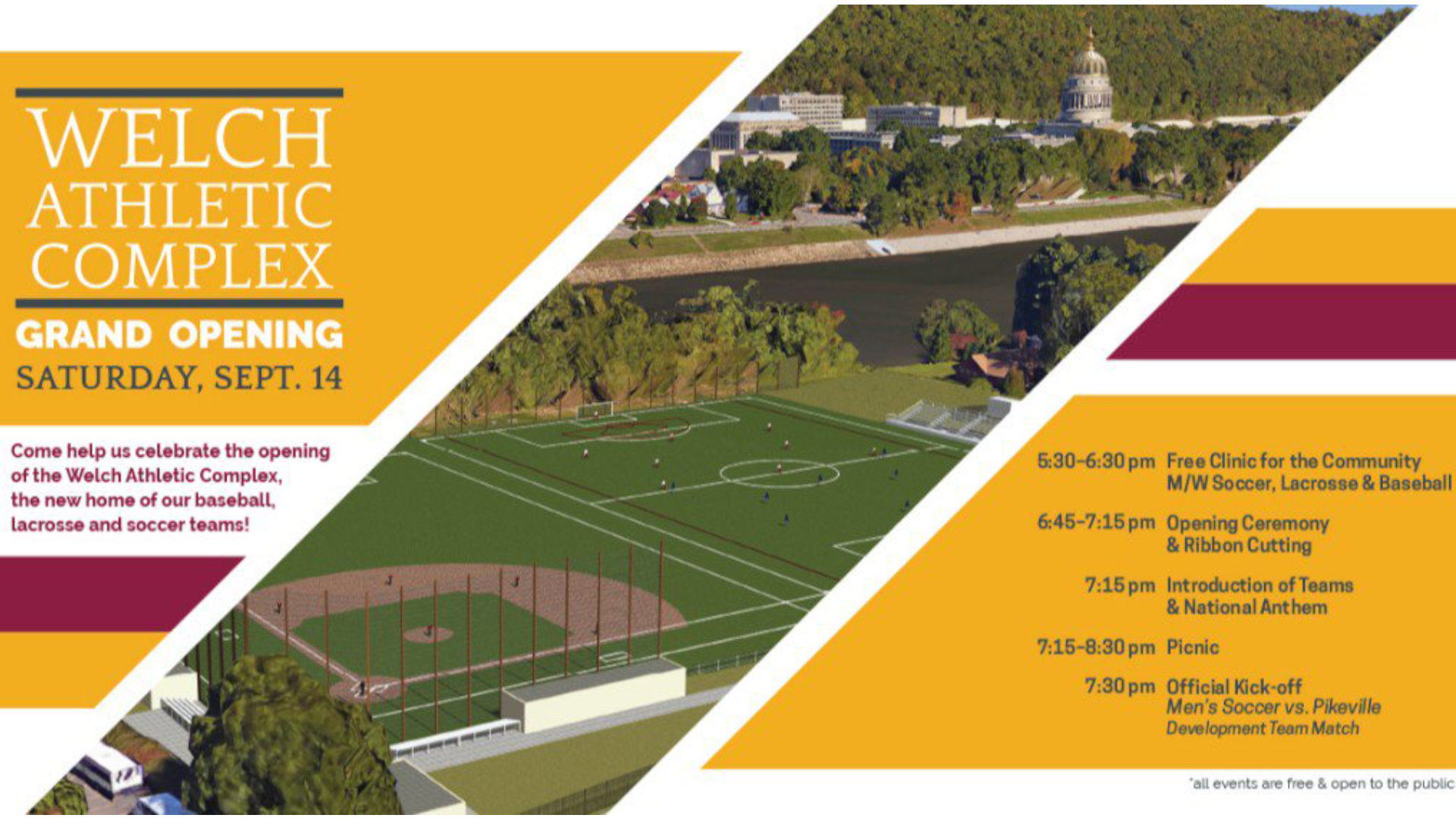 Welch Athletic Complex Grand Opening on Saturday, Sept. 14 - University ...