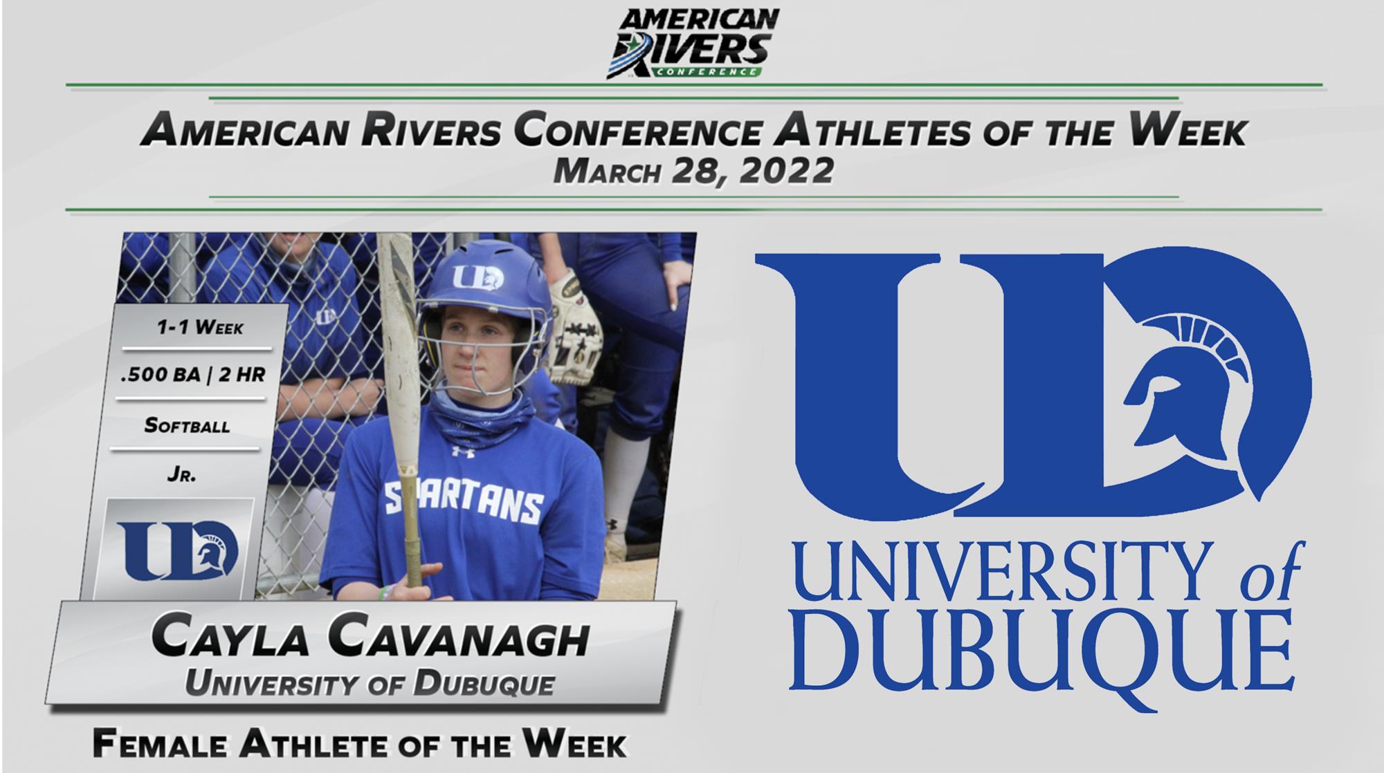 Cavanagh Named American Rivers Conference Female Athlete of the Week ...