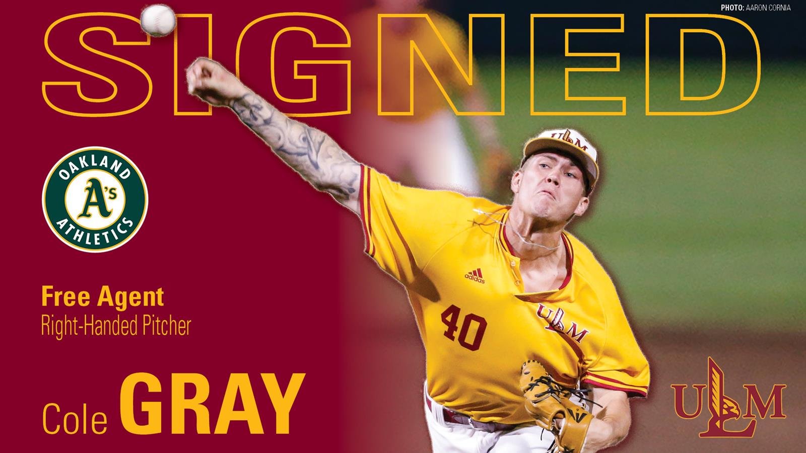 Cole Gray - Baseball - University of Louisiana Monroe Athletics