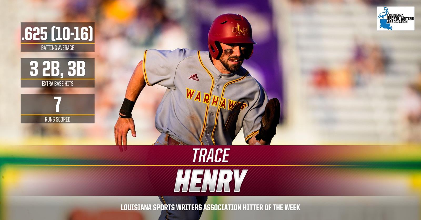 Trace Henry - Baseball - University of Louisiana Monroe Athletics