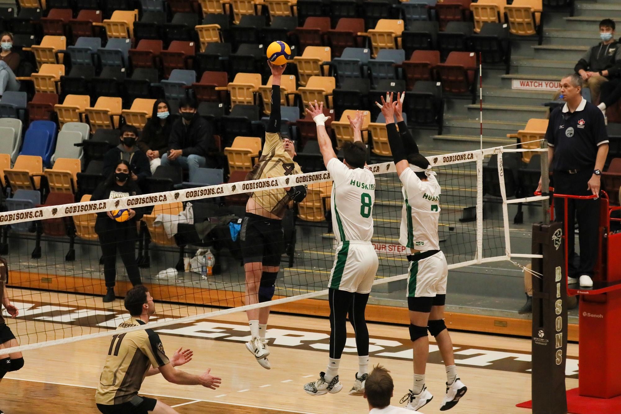 Bisons men’s volleyball fall to Huskies in five sets - University of ...