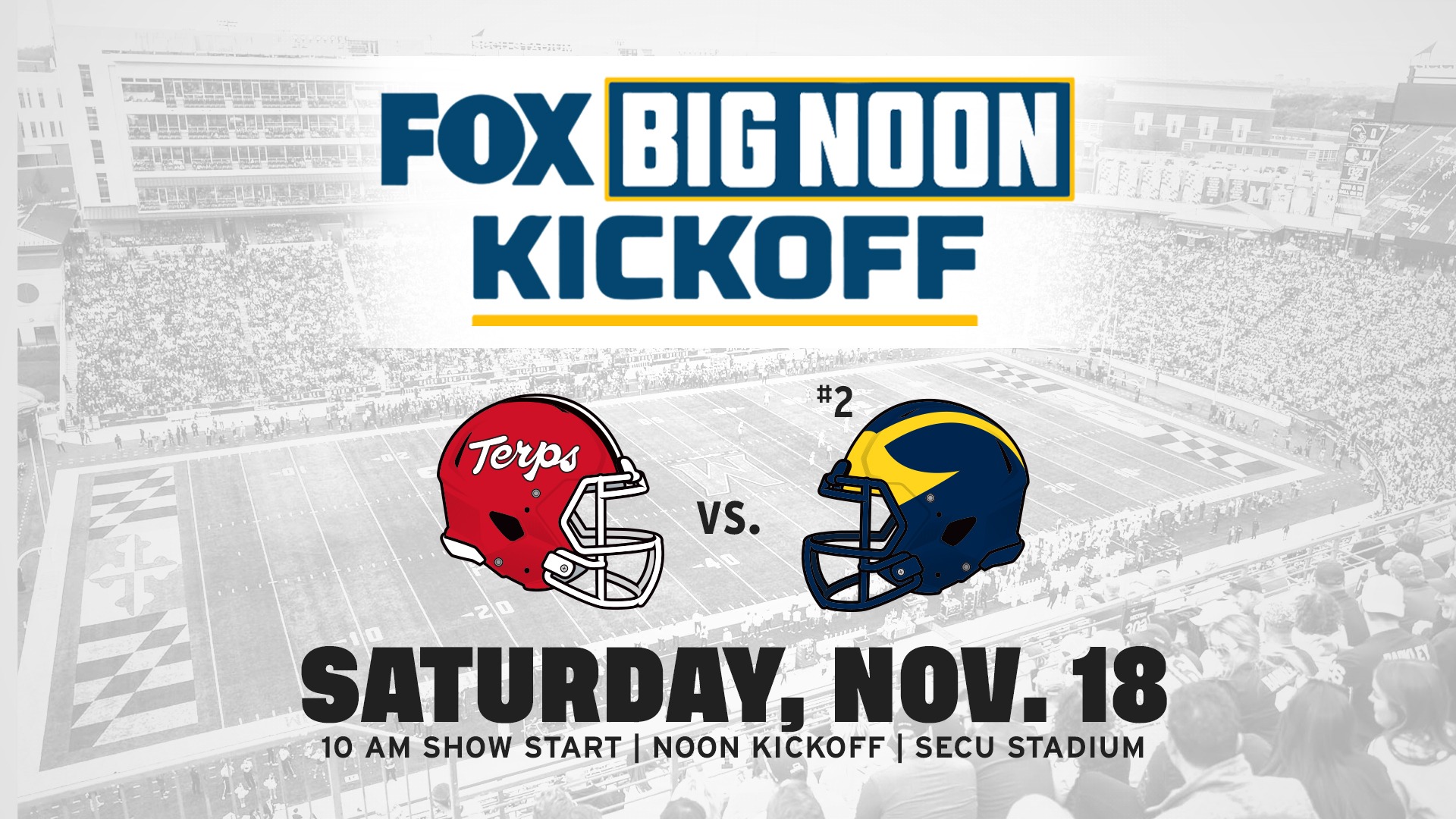 FOX’s Big Noon Kickoff Pregame Show Coming to College Park - University of Maryland Athletics