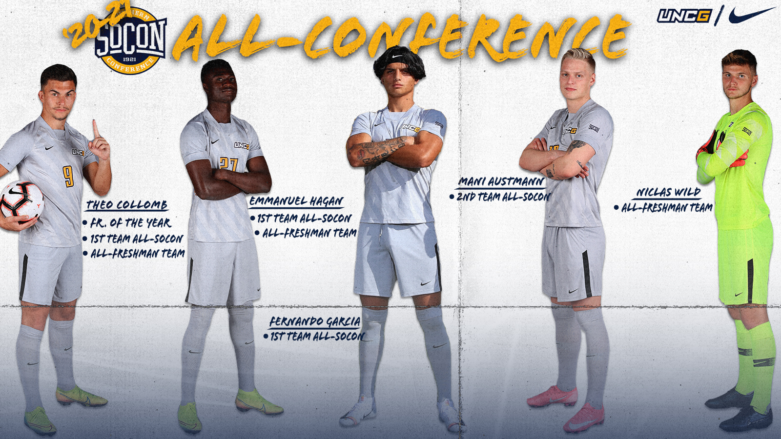 UNCG Has Five Named To All-SoCon Soccer Team - UNC Greensboro