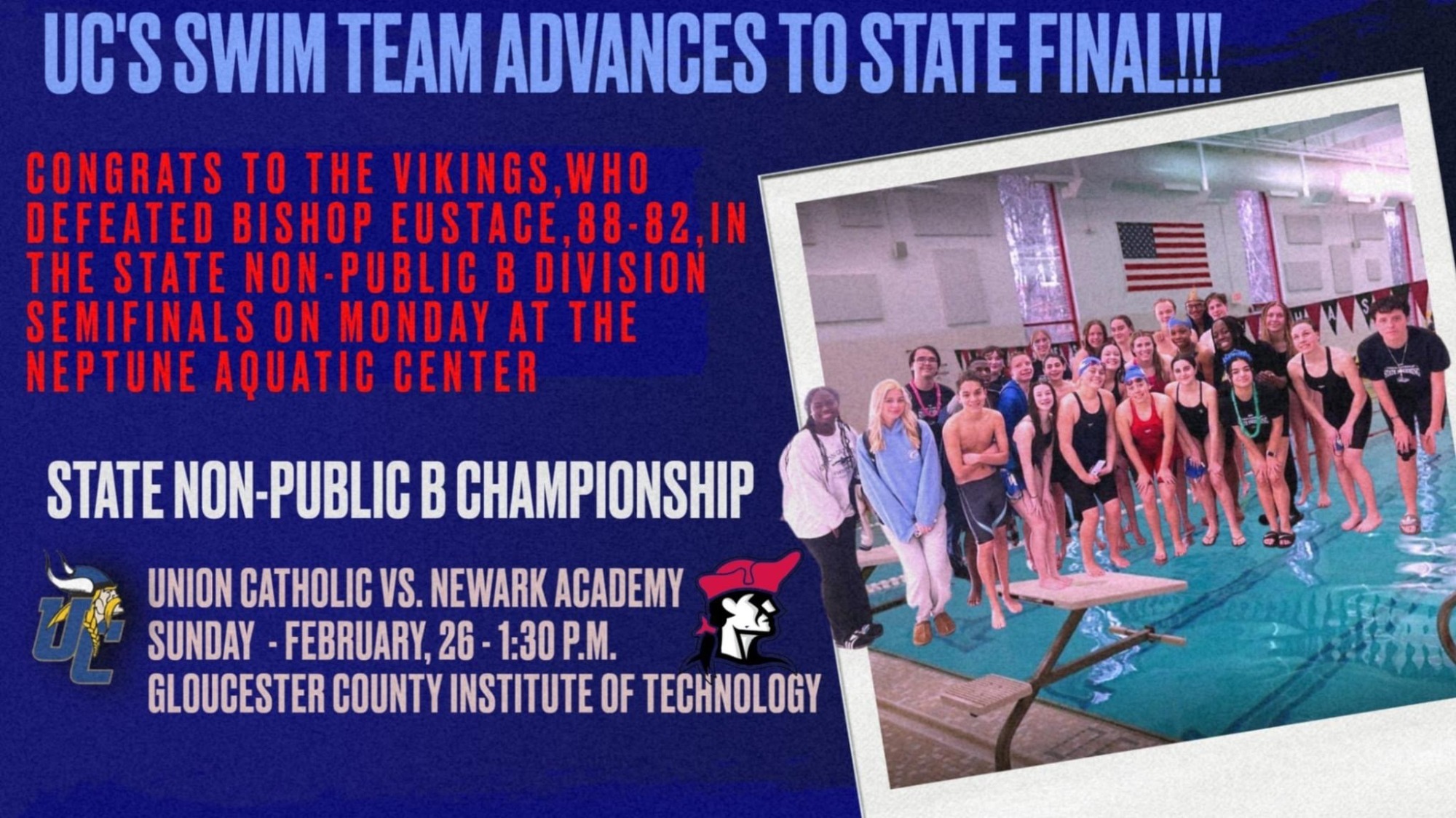UC swim team defeats Bishop Eustace to advance to the State Non-Public ...