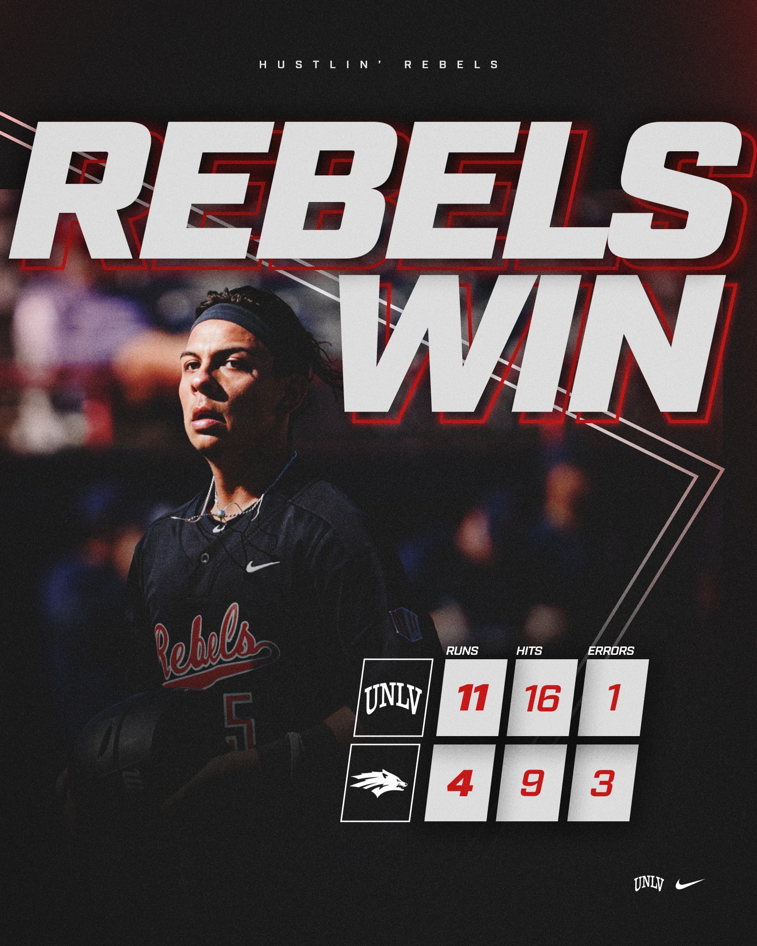 Rebels Defeat Wolf Pack, 11-4 - University of Nevada Las Vegas Athletics