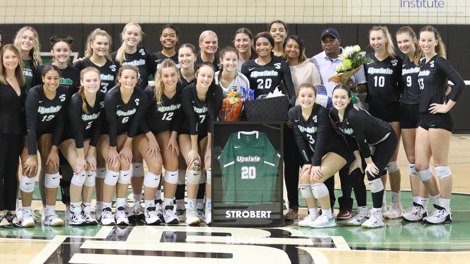 Volleyball Honors Senior Briana Strobert While Battling Charleston ...