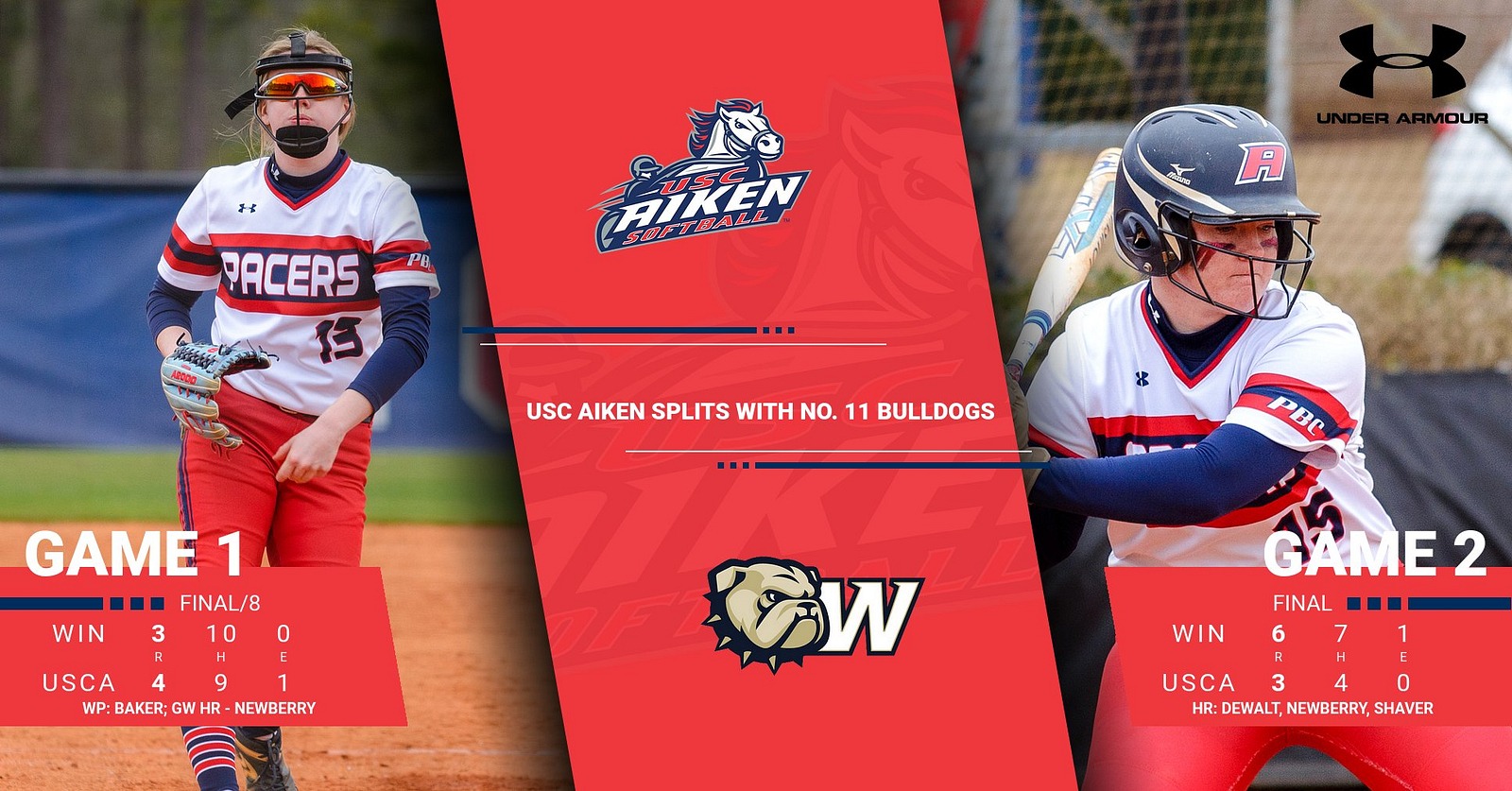 Pacers Split With No. 11 Bulldogs - University of South Carolina Aiken ...