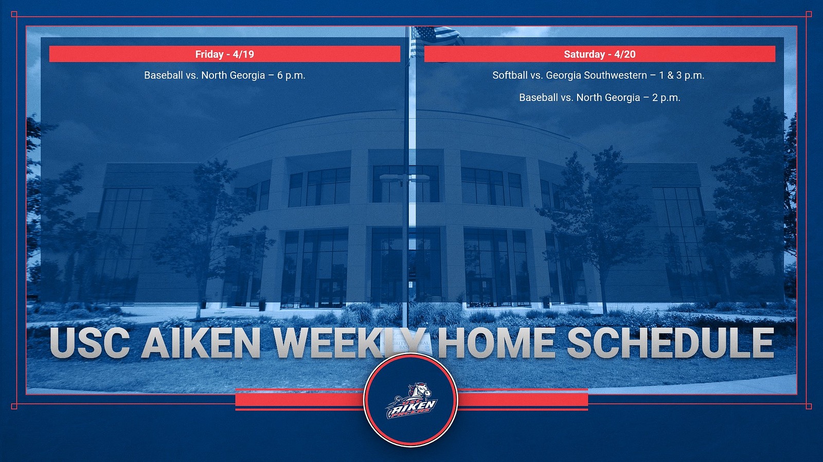 USC Aiken Weekly Home Schedule - Week 34 - University of South Carolina ...