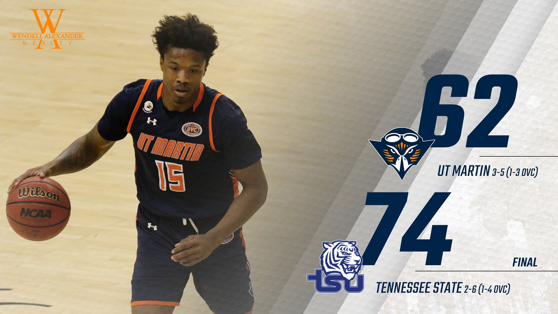 UT MARTIN MEN’S HOOPS BATTLES BUT FALLS 74-62 AT TENNESSEE STATE - UTM ...