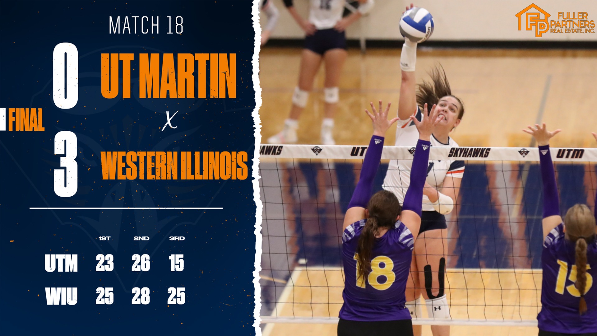 SKYHAWK VOLLEYBALL DROPS TOUGH THREE-SET DECISION TO WESTERN ILLINOIS - UTM Athletics