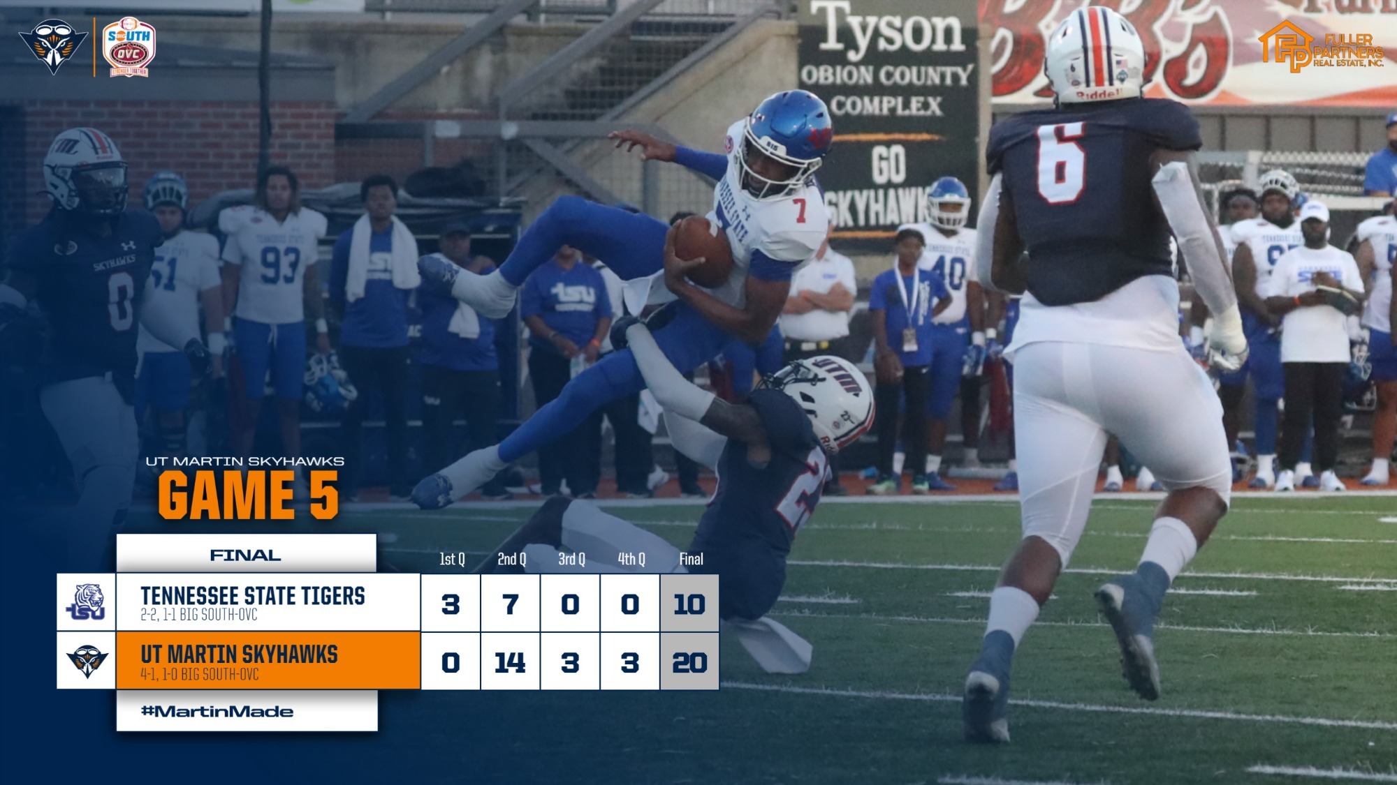 NO. 22 UT MARTIN FOOTBALL SHINES IN BIG SOUTH-OVC DEBUT, POSTING SECOND ...