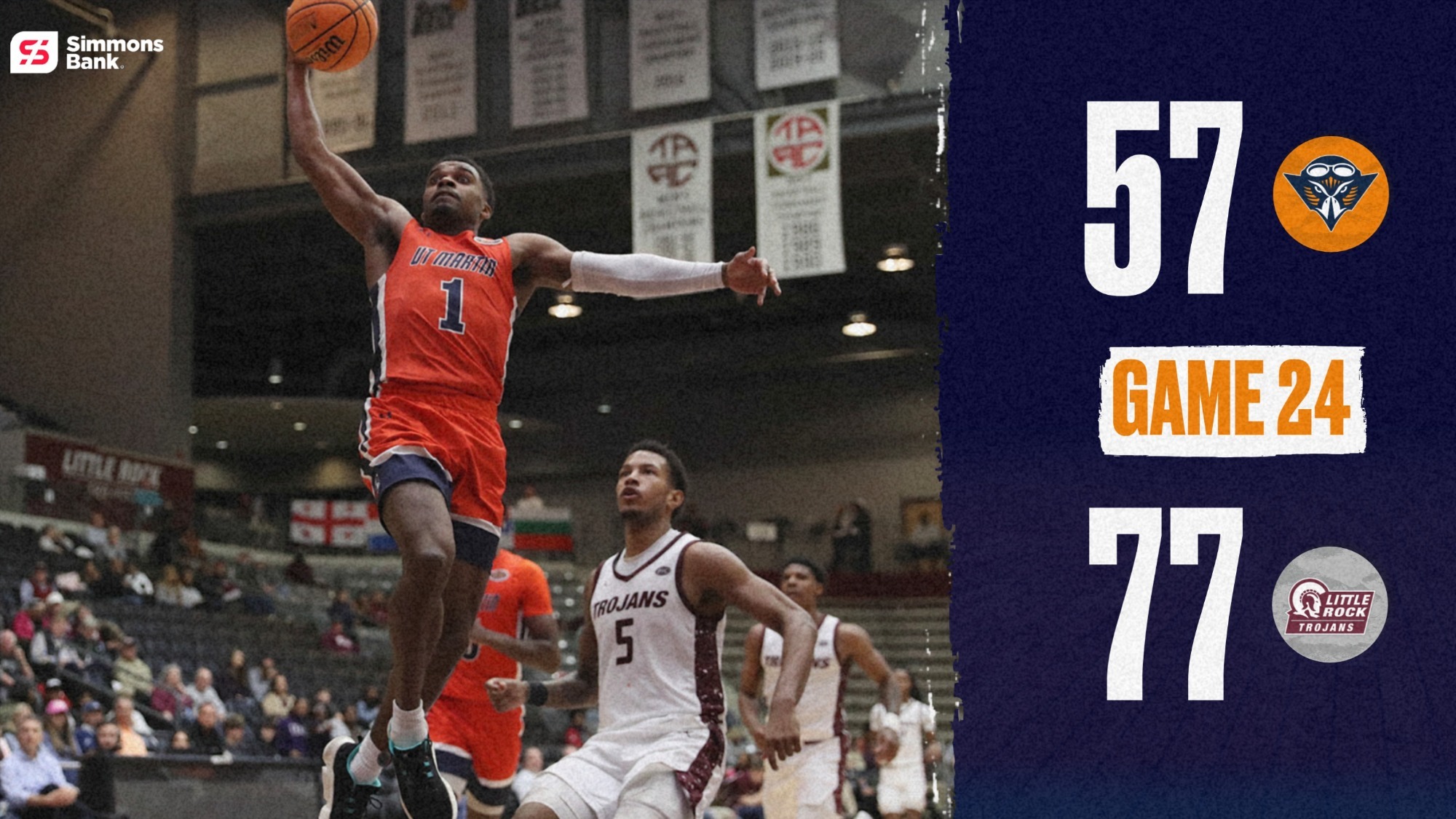 UT MARTIN MEN’S BASKETBALL DROPS 77-57 ROAD DECISION AT LITTLE ROCK ...