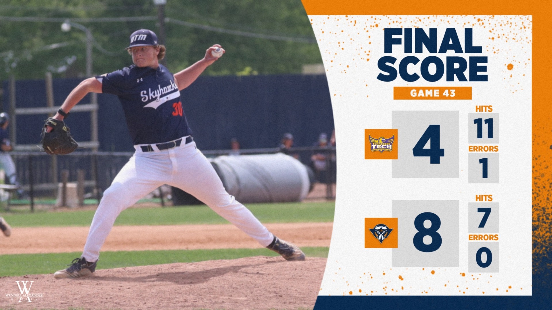SKYHAWK BASEBALL MAKES THRILLING COMEBACK TO SWEEP TENNESSEE TECH 8-4 ...