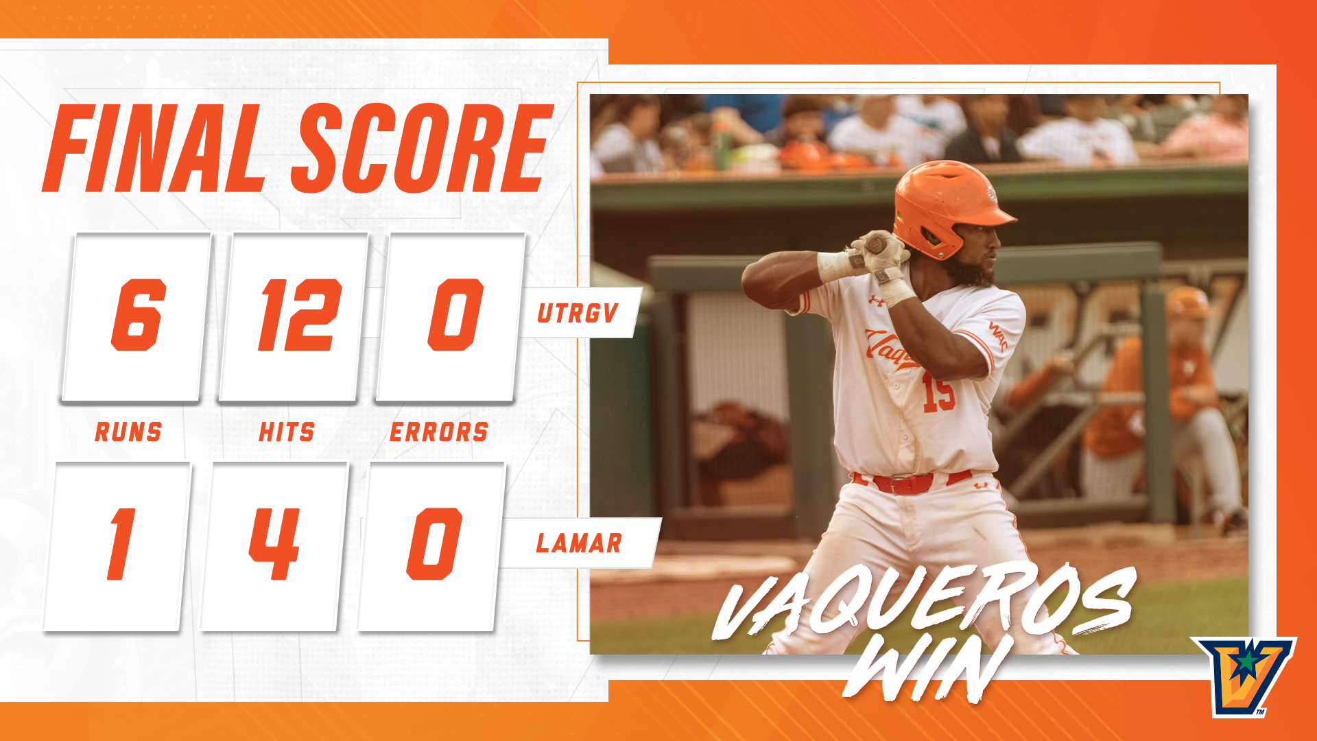 Baseball Clinches Series Victory Over Lamar - UTRGV Athletics