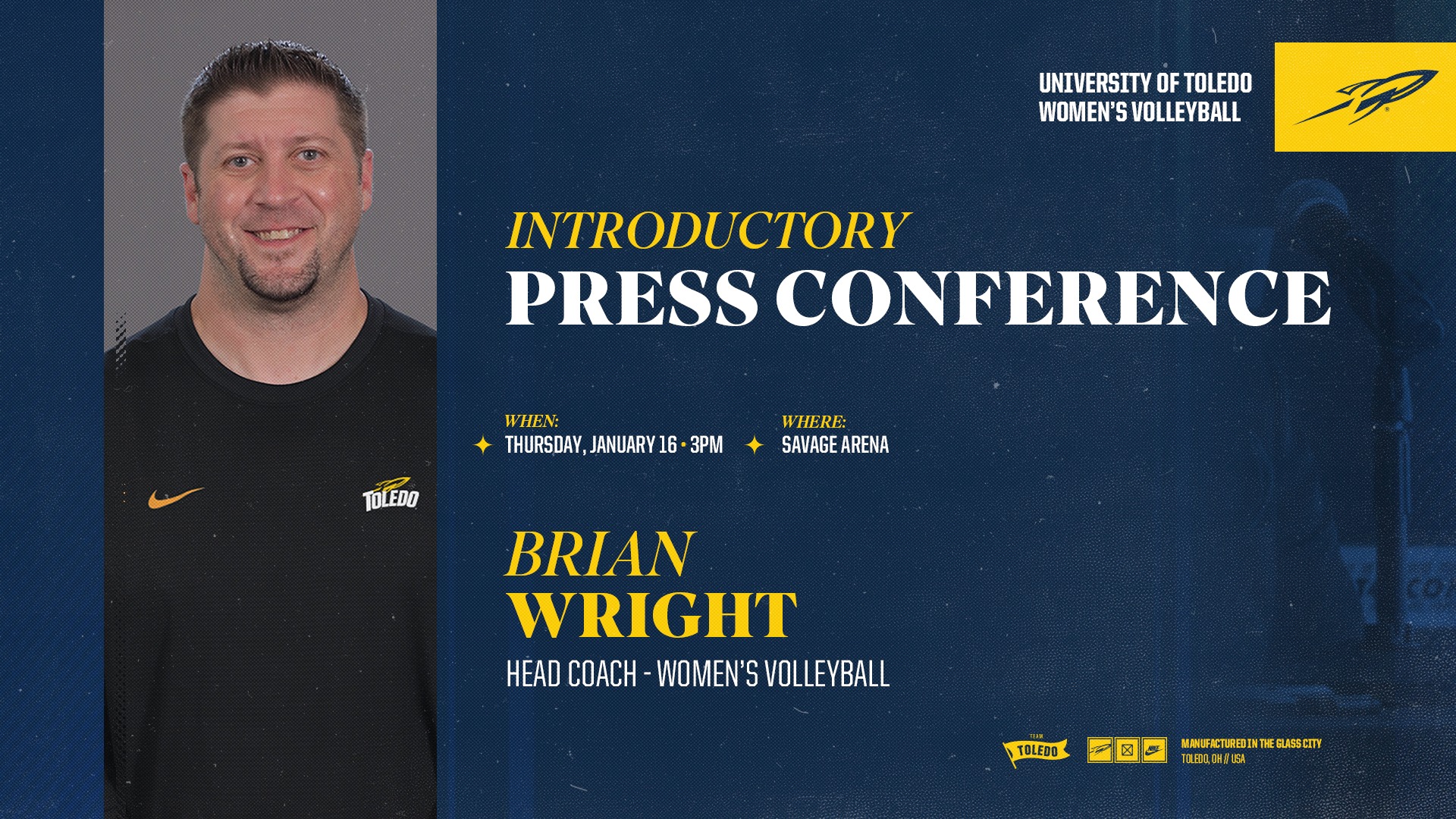 Brian Wright Named Toledo Women’s Volleyball Head Coach - University of Toledo Athletics