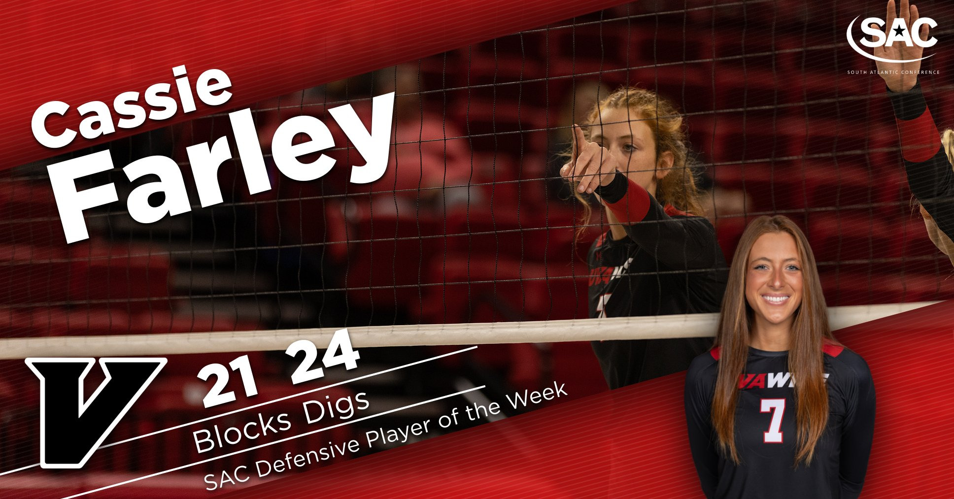 CASSIDY FARLEY SELECTED AS SAC DEFENSIVE PLAYER OF THE WEEK - The University of Virginia's ...