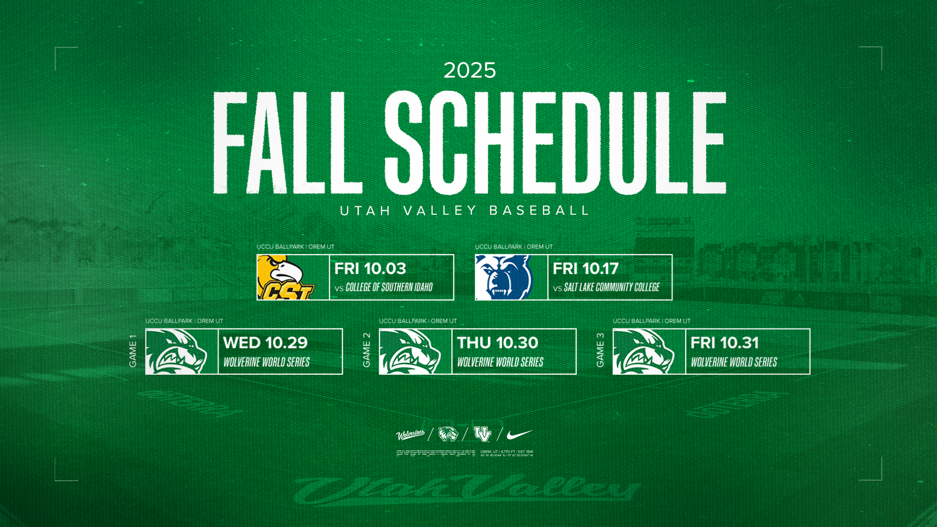 2025 Baseball Schedule - Utah Valley University Athletics