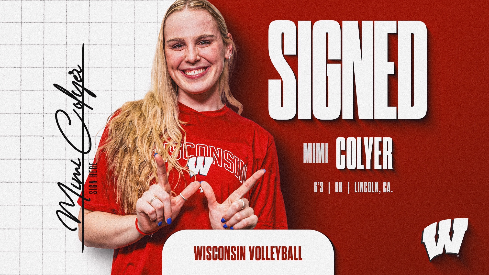 Badger Volleyball Sign Three | Wisconsin Badgers