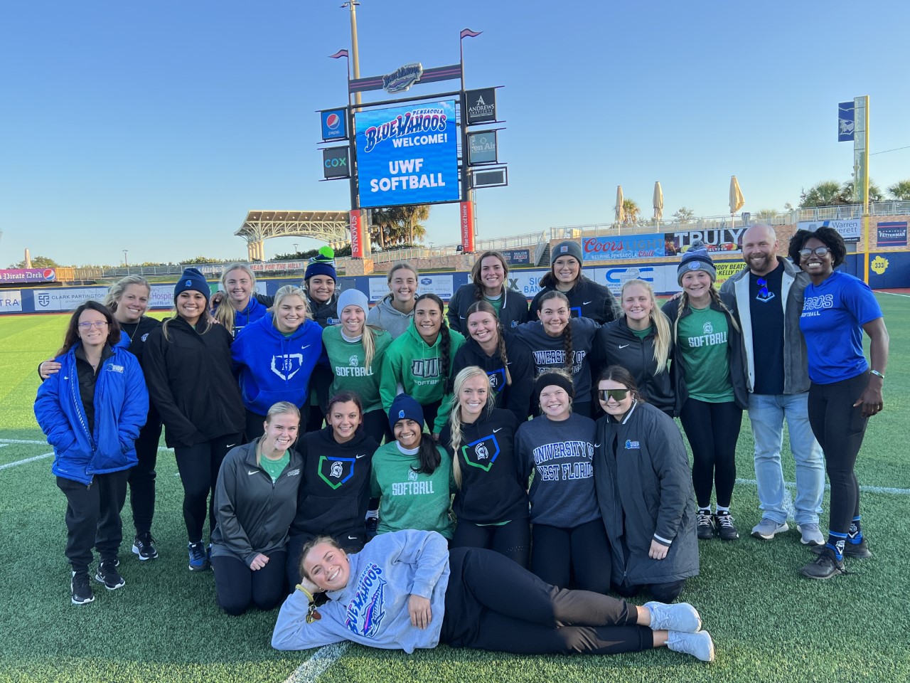 UWF Softball Team Has Memorable Experience With Outing At Blue Wahoos ...