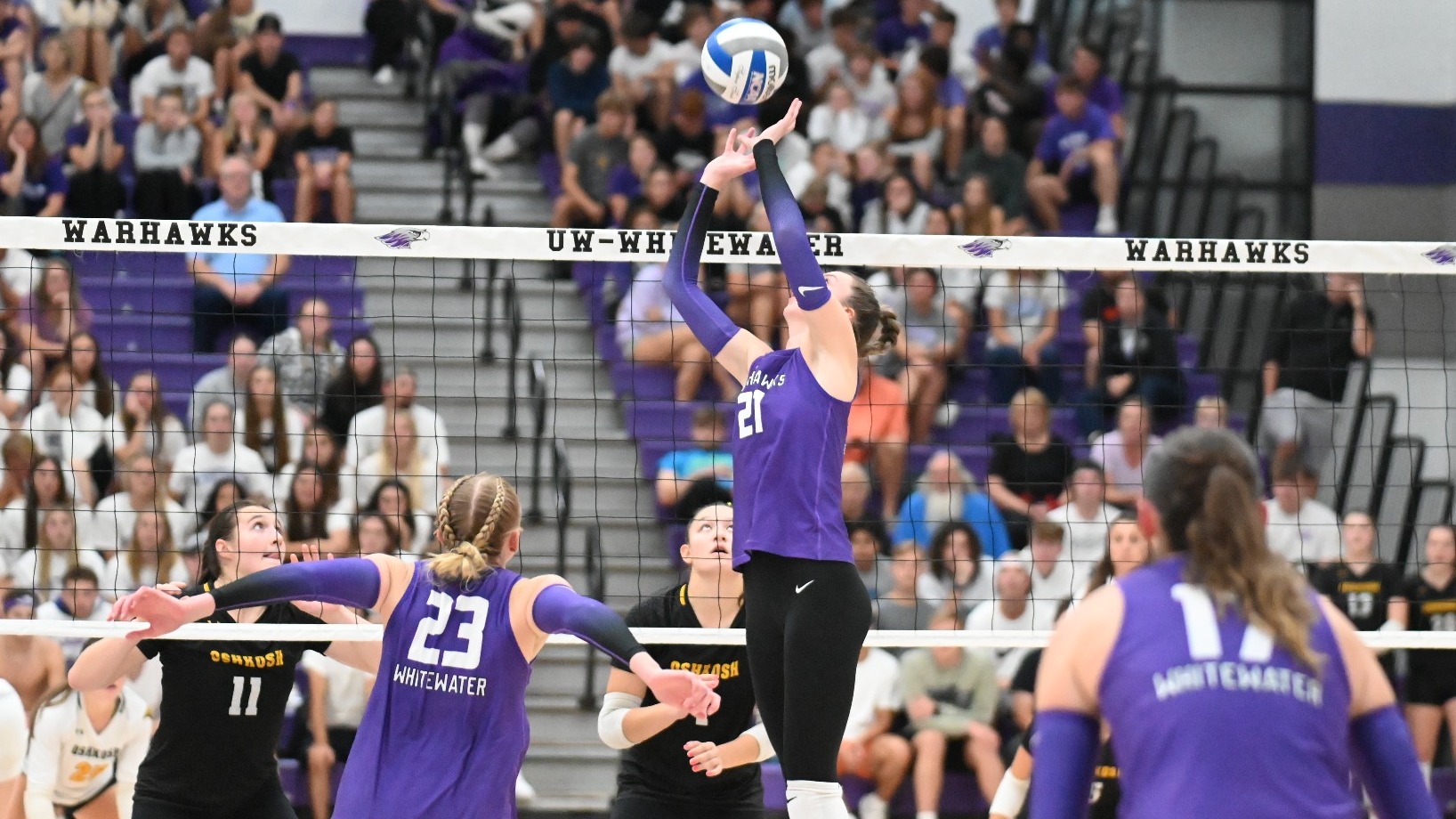 No. 7 Warhawk Volleyball Sweeps UW-Stout on Dig Panici Night - University of Wisconsin ...