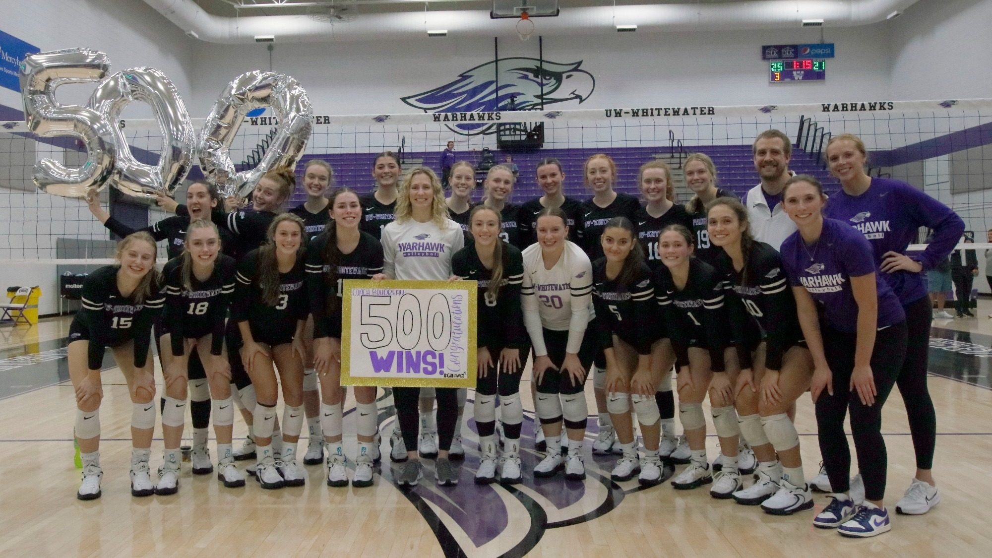Boudreau Records 500th Win as Warhawks Sweep Elmhurst - University of Wisconsin-Whitewater Athletics