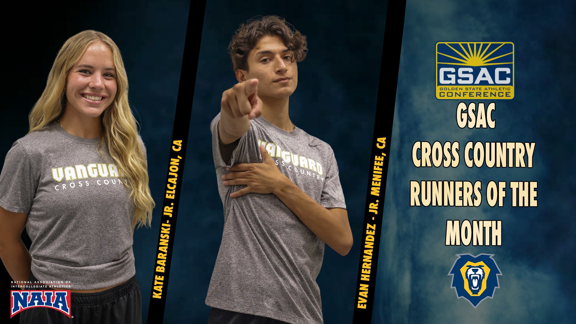 Hernandez, Baranski Tabbed GSAC Runners of the Month - Vanguard University