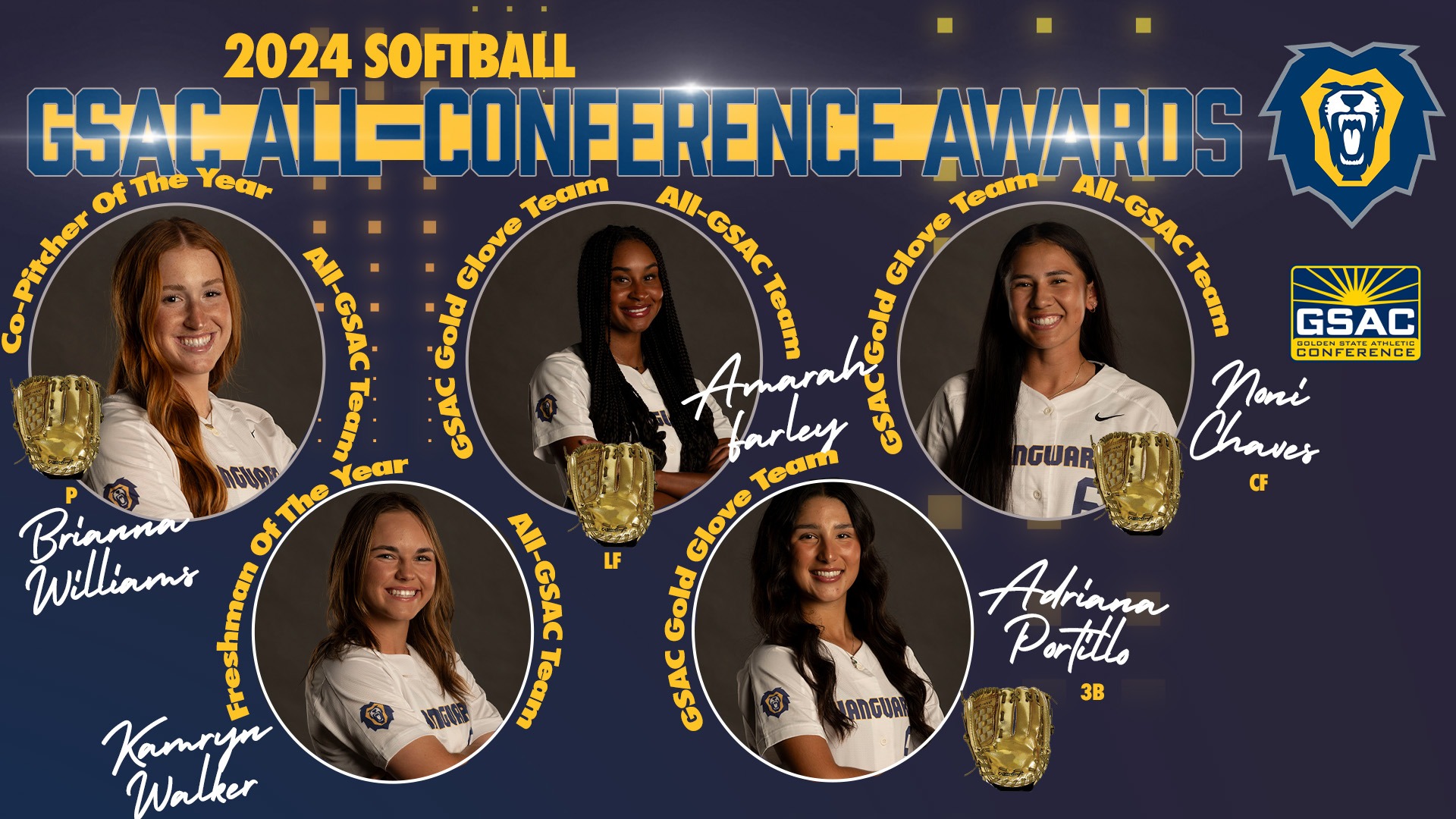 Softball Racks Up GSAC Awards in 2024 - Vanguard University
