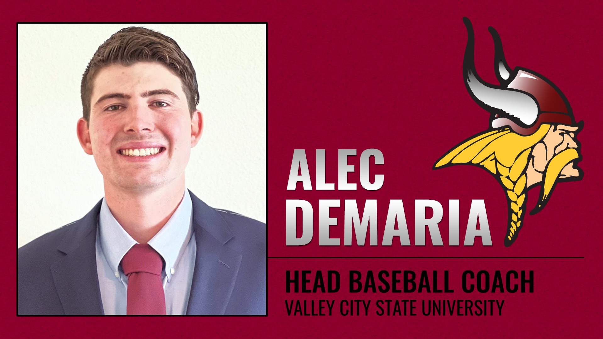 Alec DeMaria hired as head baseball coach - Valley City State University