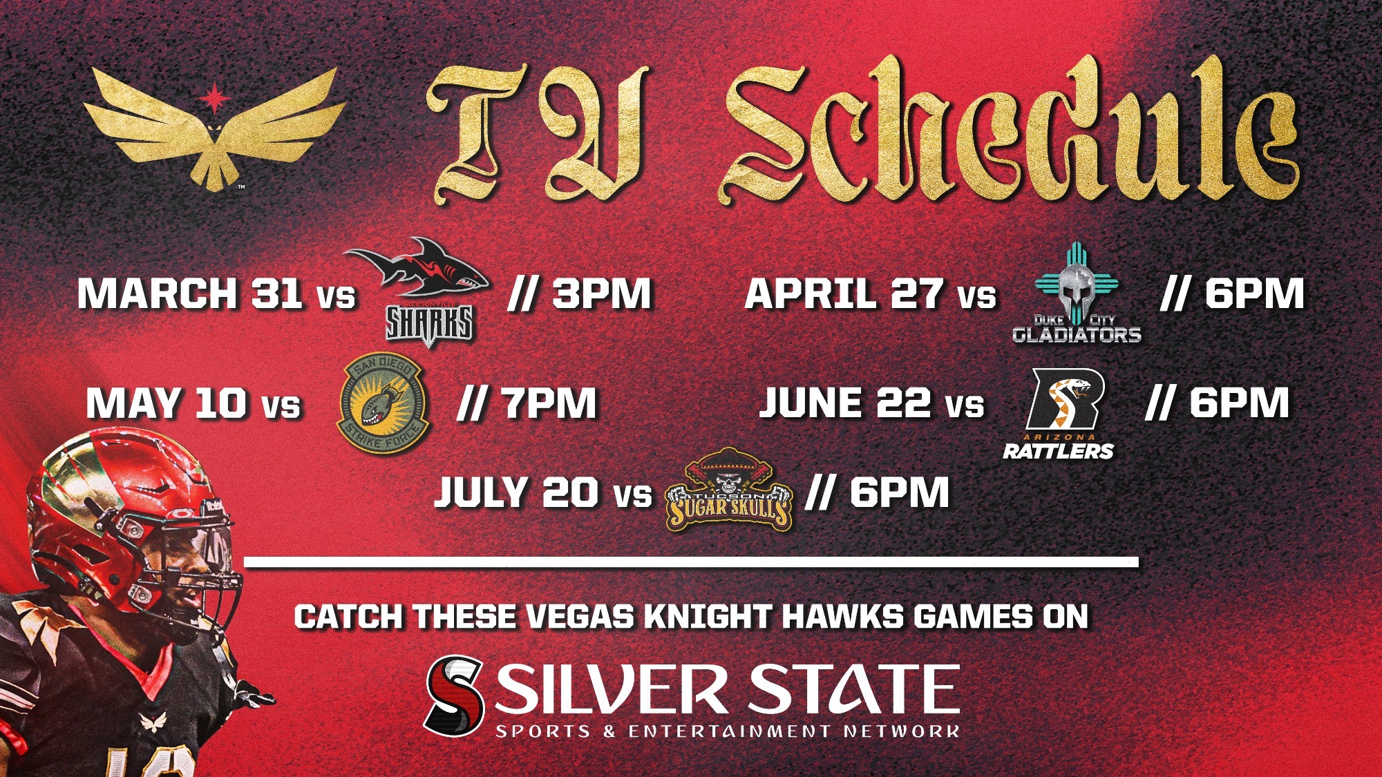 KNIGHT HAWKS ANNOUNCE 2024 TELEVISION SCHEDULE ON SILVER STATE SPORTS ...