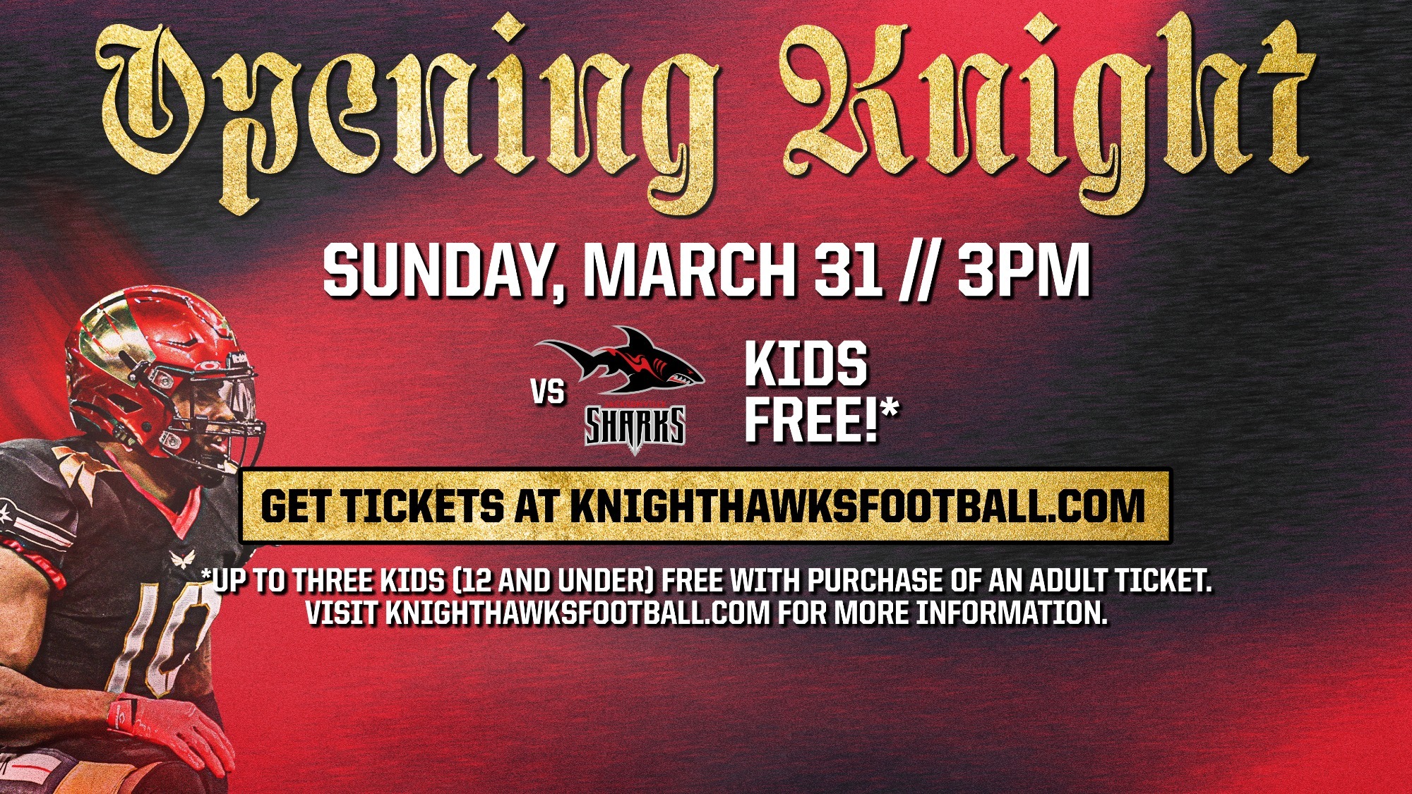 Kids Get In FREE On Opening Knight! - Vegas Knight Hawks