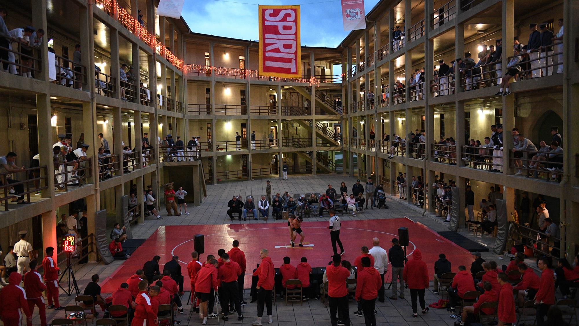 VMI Wrestling Holds Intrasquad in Barracks - Virginia Military Institute