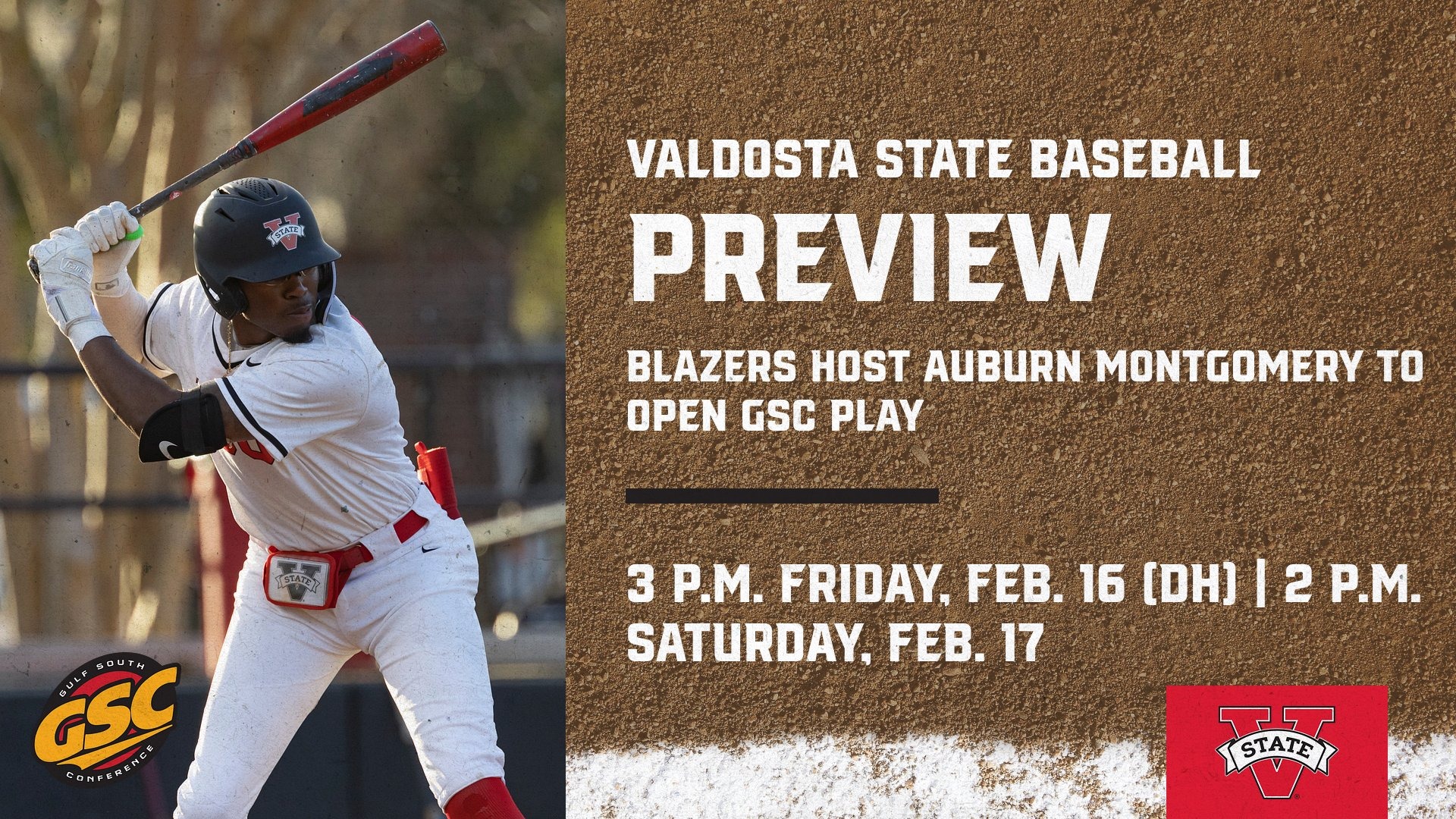 Blazer Baseball Welcomes Auburn Montgomery for GSC Opener - Valdosta ...