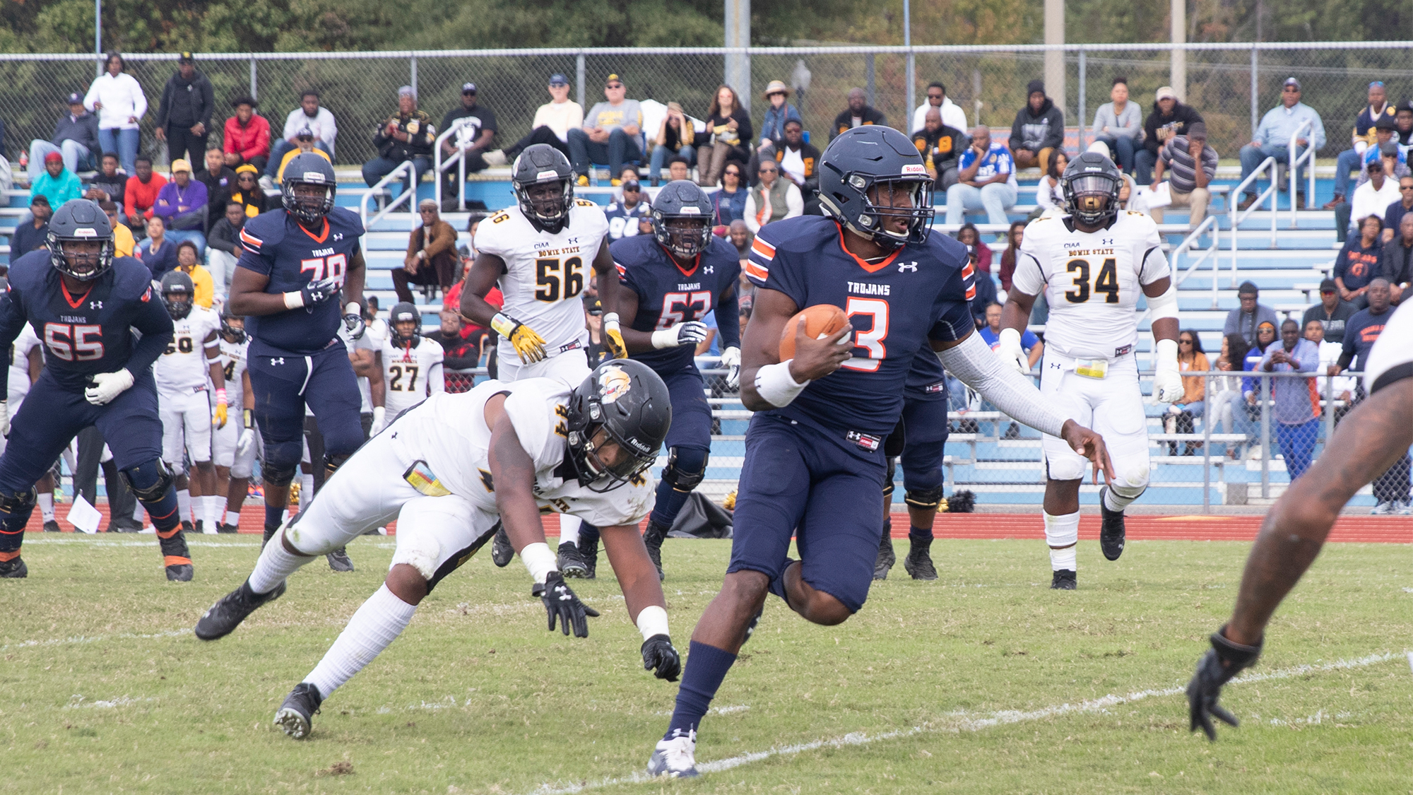 Trojans Football Takes Homecoming Loss to Bulldogs - Virginia State ...