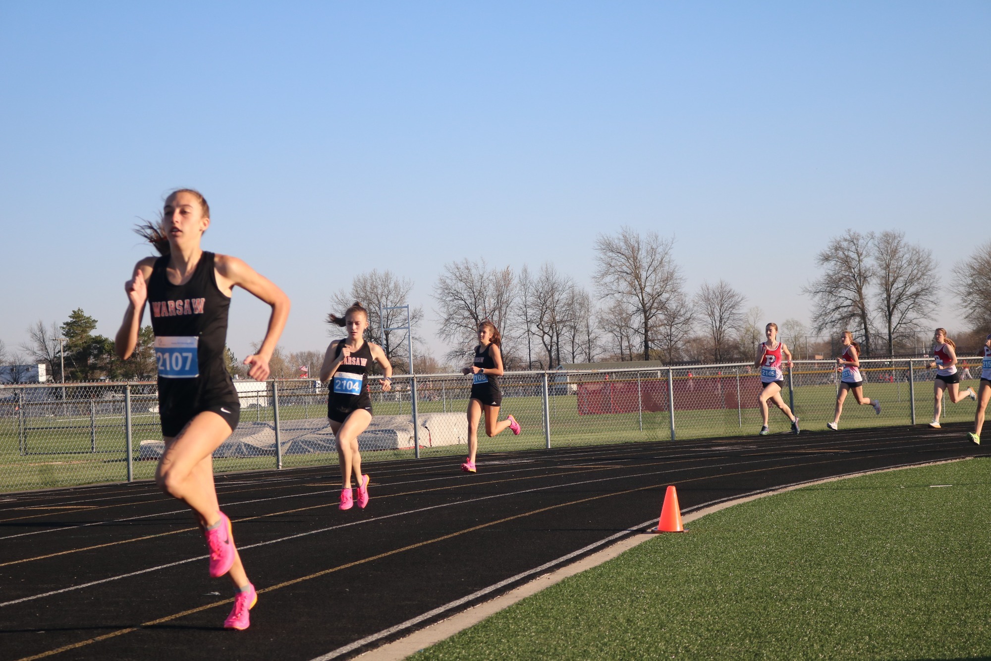 Lady Tiger Track Starts NLC with Win. - Warsaw Community High School