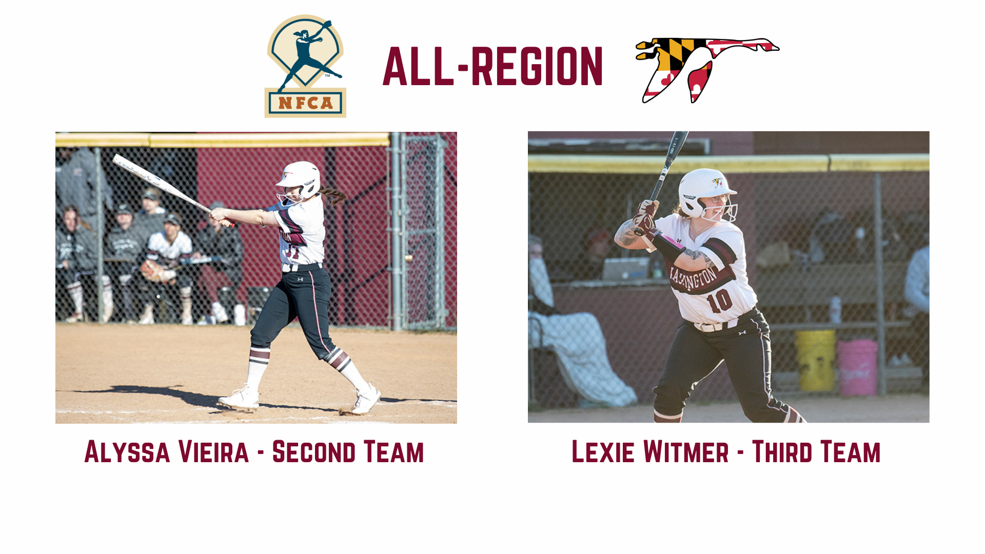 Vieira and Witmer Named to NFCA All-Region Team - Washington College