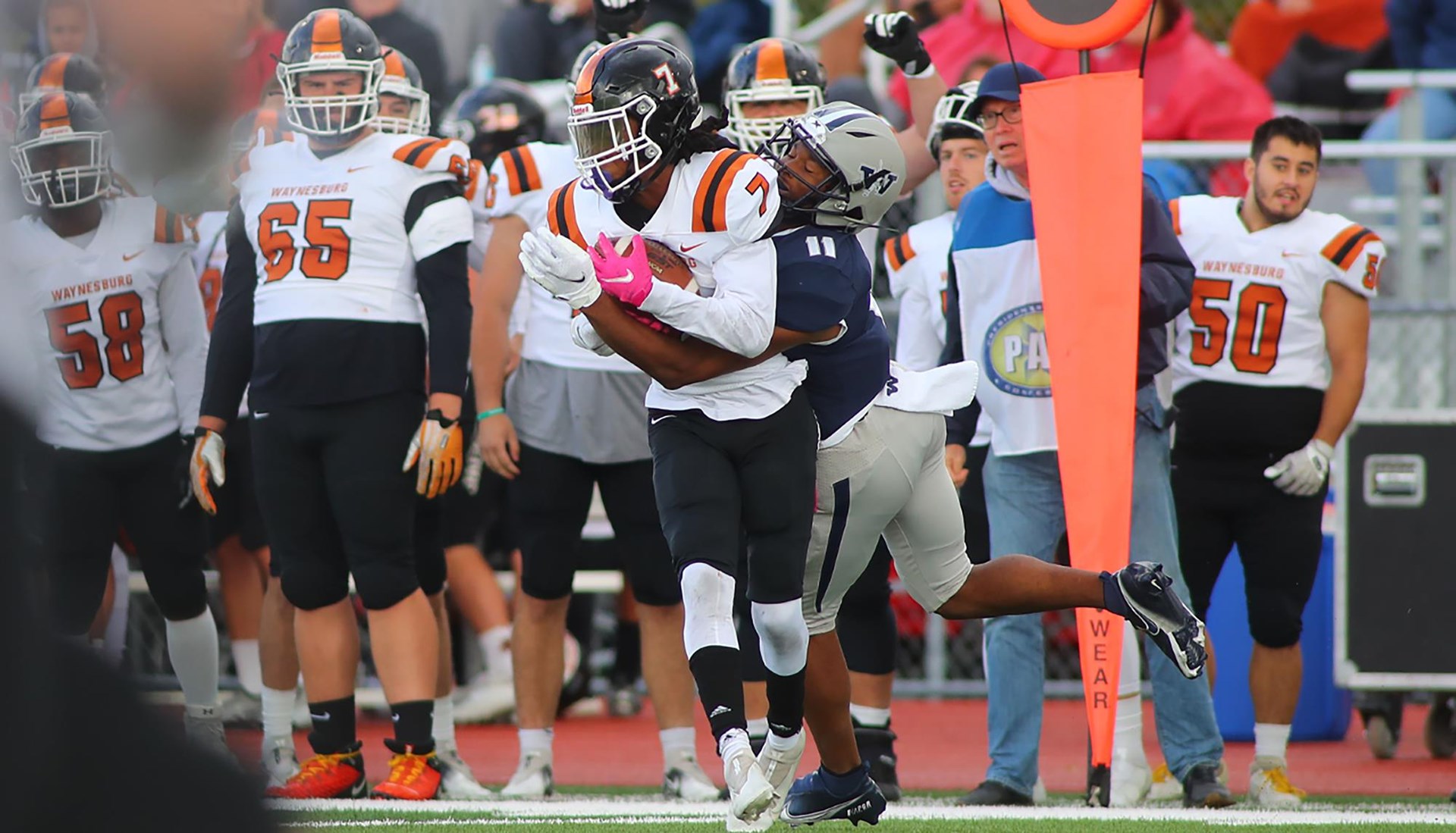 Football tangles with Westminster - Waynesburg University Athletics