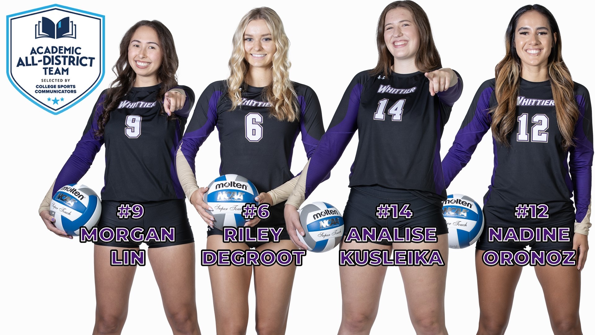 Women's Volleyball Nets Four for Academic All-District - Whittier College