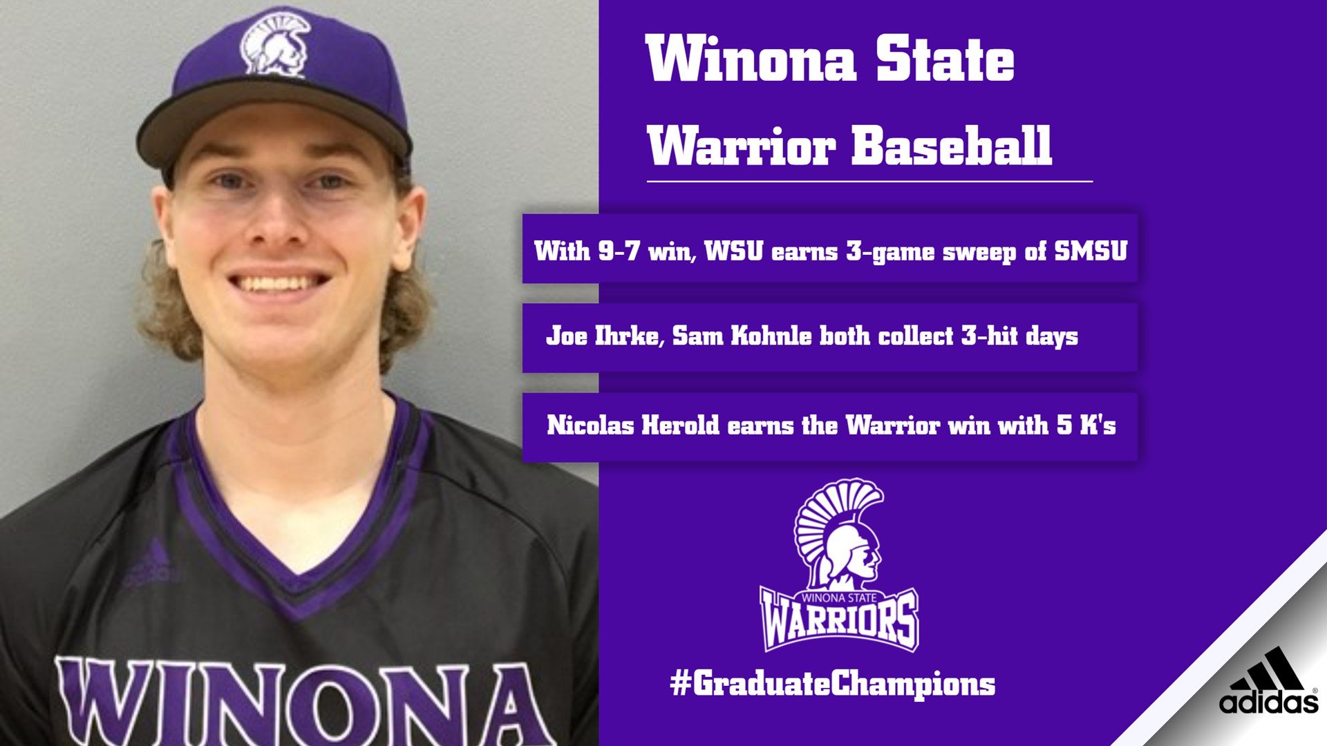 Winona State prevails with ninth-inning heroics at SMSU - Winona State ...