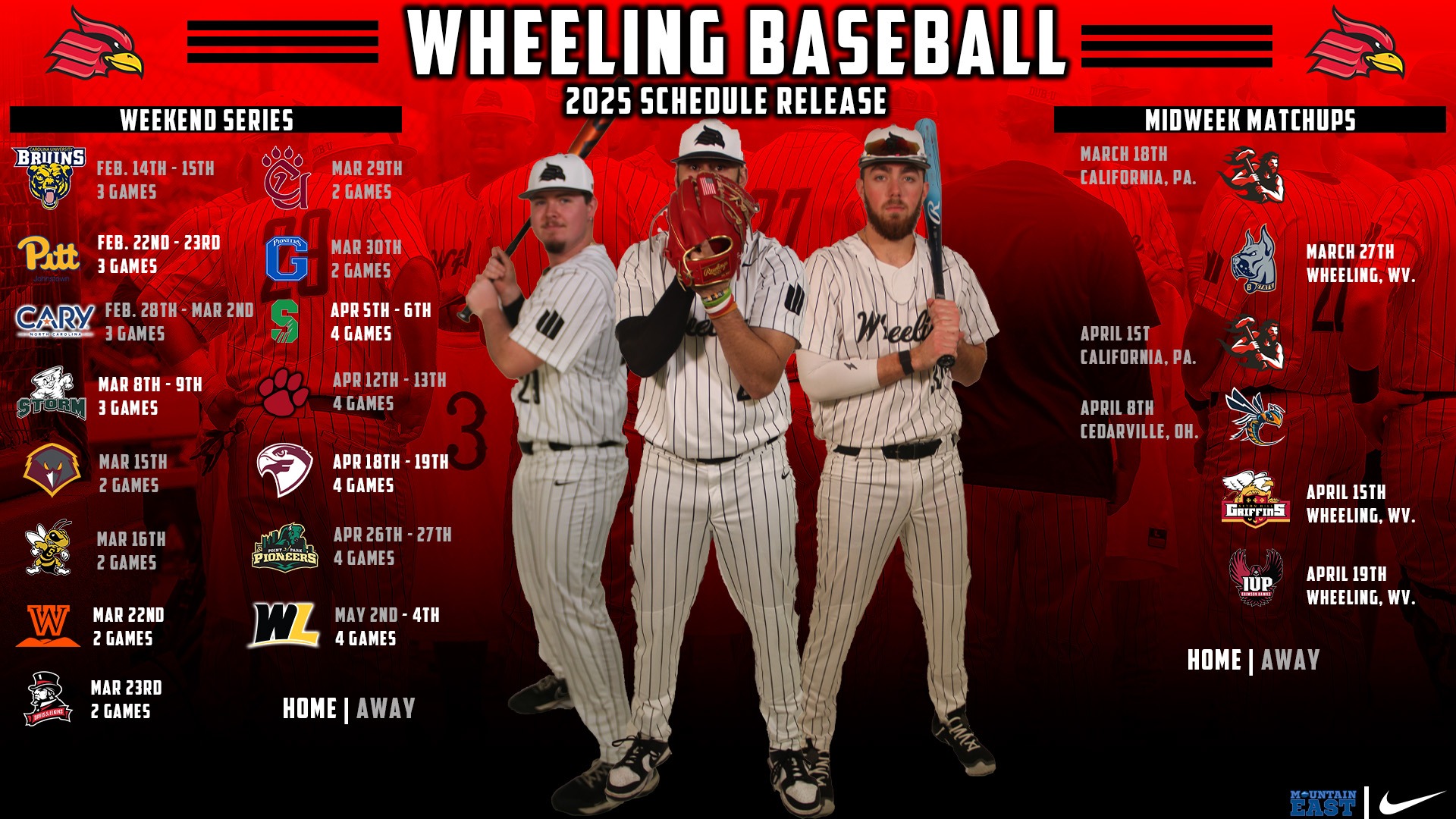2025 Baseball Schedule - Wheeling University Athletics