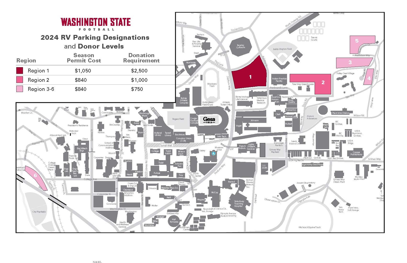 Football Gameday Parking - Washington State Cougar Athletic Fund